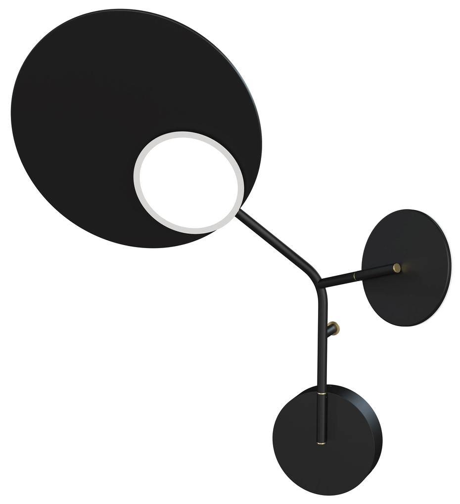 Nástěnná lampa Ballon 3 levostranná, více variant - TUNTO Model: černý rám a krycí část, panel dubová překližka
