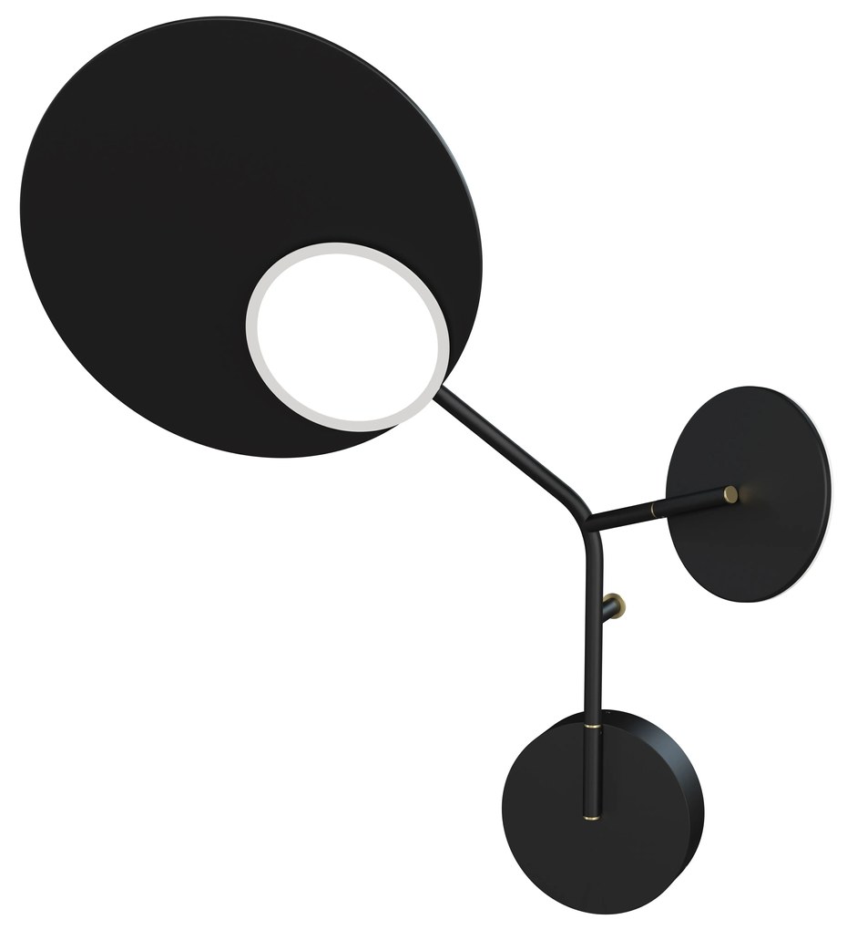 Nástěnná lampa Ballon 3 levostranná, více variant - TUNTO Model: černý rám a krycí část, panel ořechová překližka