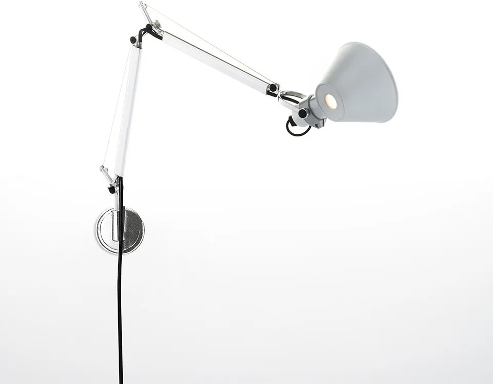 Artemide A010300+A025150 Tolomeo Micro Parete LED, designové nástěnné svítidlo se stmívačem, 8W LED 3000K, hliník, max. 74cm