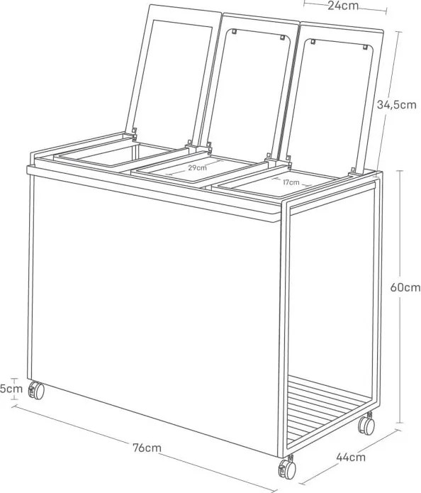 Bílý kovový odpadkový koš na tříděný odpad Tower – YAMAZAKI