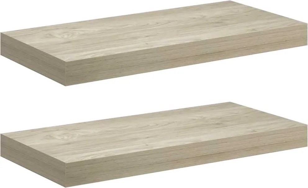 Plovoucí nástěnné police 2 ks dub 50 x 23,5 x 3,8 cm MDF 323872