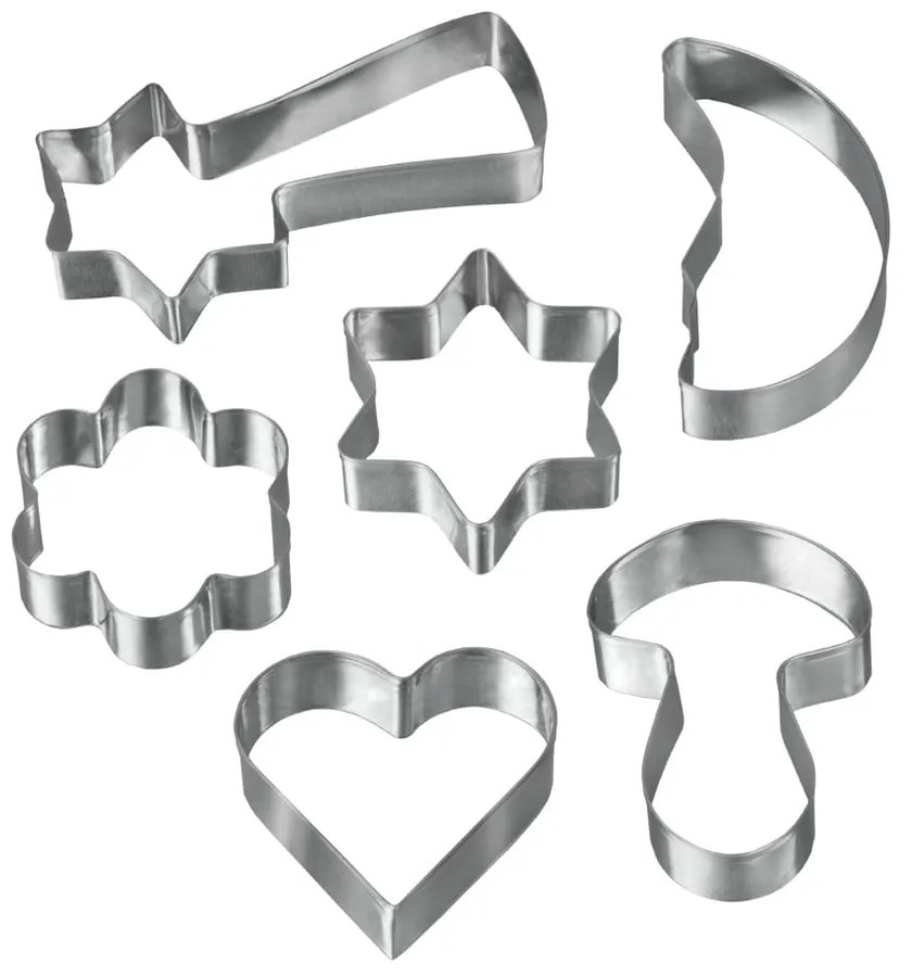 Sada 6 vykrajovátek z nerezové oceli Metaltex Cookie Cutters