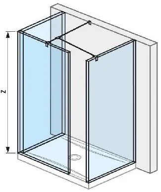 Jika Pure - Sprchová stěna Walk in třídílná 80x80x80 cm, Jika Perla Glass, čiré sklo H2684290026681