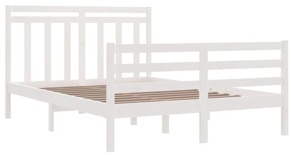 Rám postele bílý masivní dřevo 140 x 200 cm,  3105316