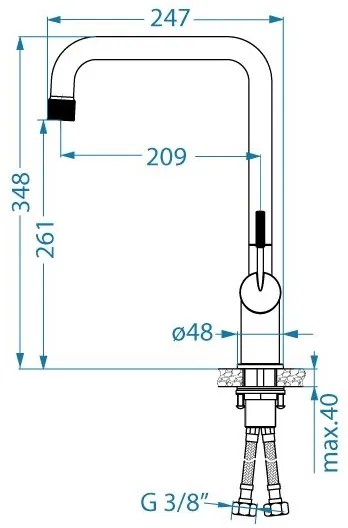 ALVEUS 1150764 - Dřezová baterie FLORA 34,8 cm bronz
