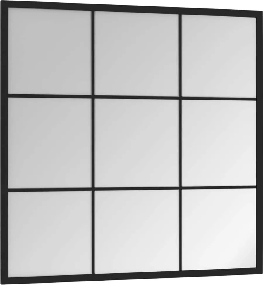 vidaXL Nástěnné zrcadlo černé 60 x 60 cm kov [342206]