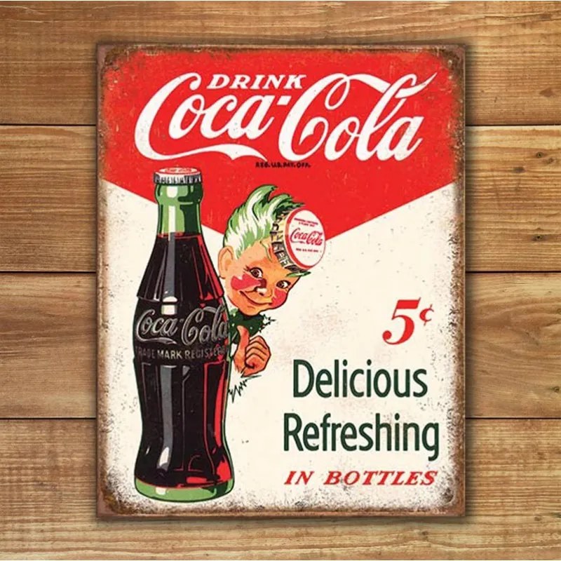 Plechová cedule Coca Cola - Sprite Boy 5 Cents 32 cm x 40 cm