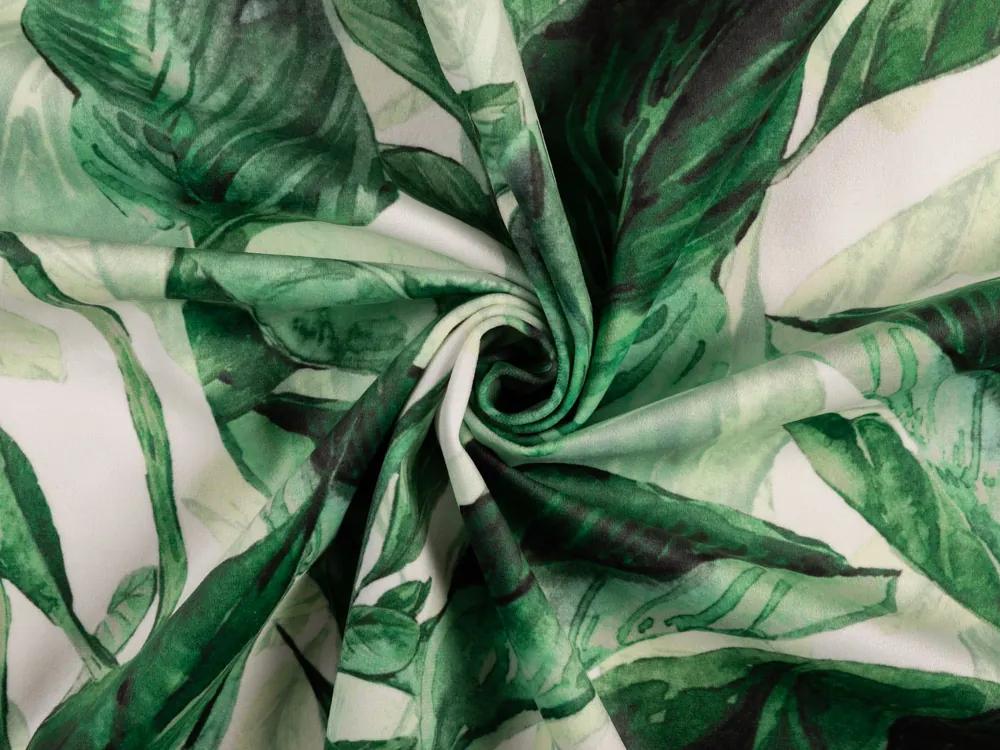 Biante Sametový obdélníkový ubrus Tamara TMR-028 Velké zelené listy 100x140 cm