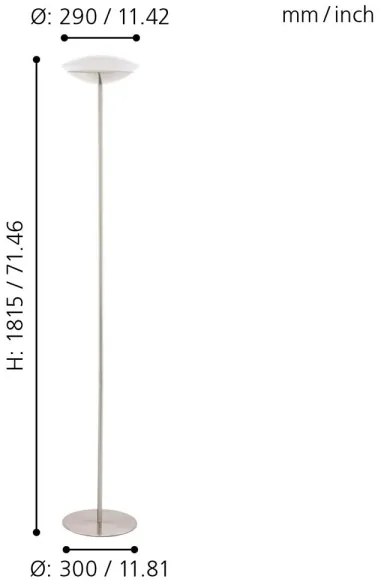 Eglo 33325 - LED RGBW Stm. stojací lampa FRATTINA-C LED/18W/230V matný chrom