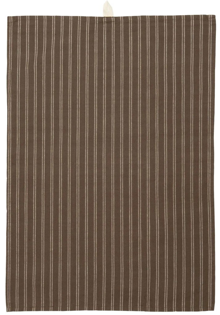 Ib Laursen Utěrka Ernst Dark Brown, hnědá barva, textil