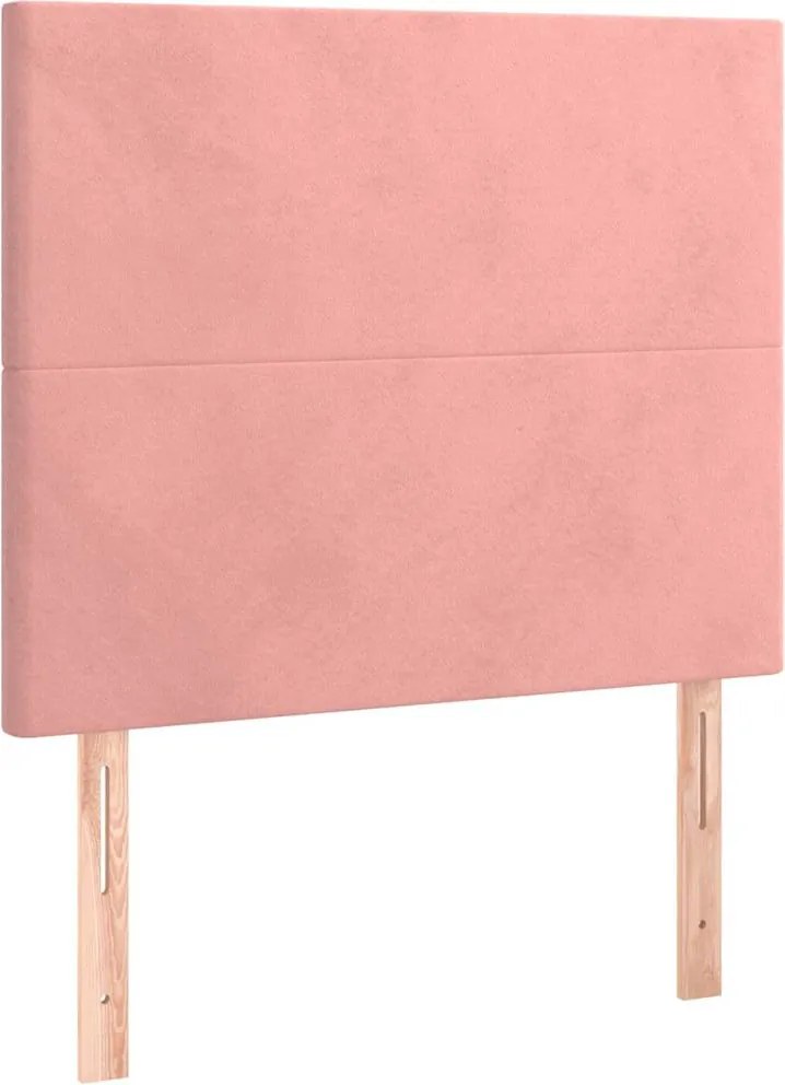 Box spring postel s matrací růžová 90x190 cm samet 3129068