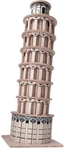 Dřevěné 3D puzzle Torre pendente hnědé