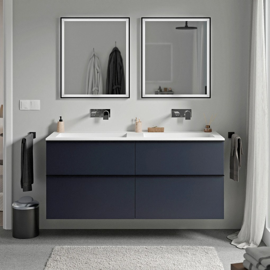 Koupelnová skříňka LAVOA 120 cm s umyvadlem z minerálního odlitku BRUXELLES