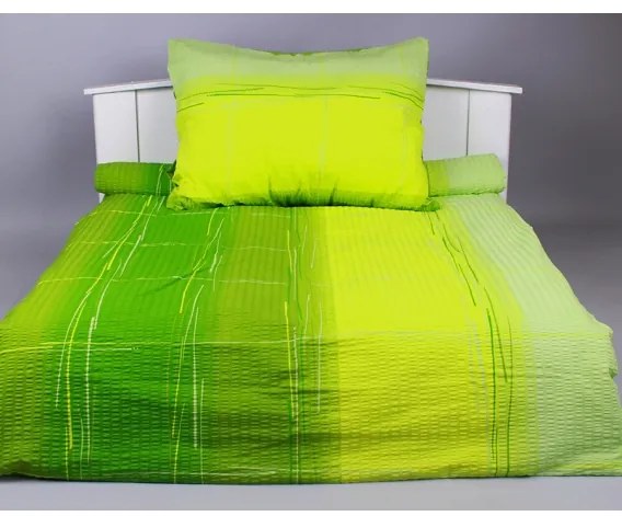Prodloužené krepové povlečení 140x220 na 2 postele - Pello zelená Lobles