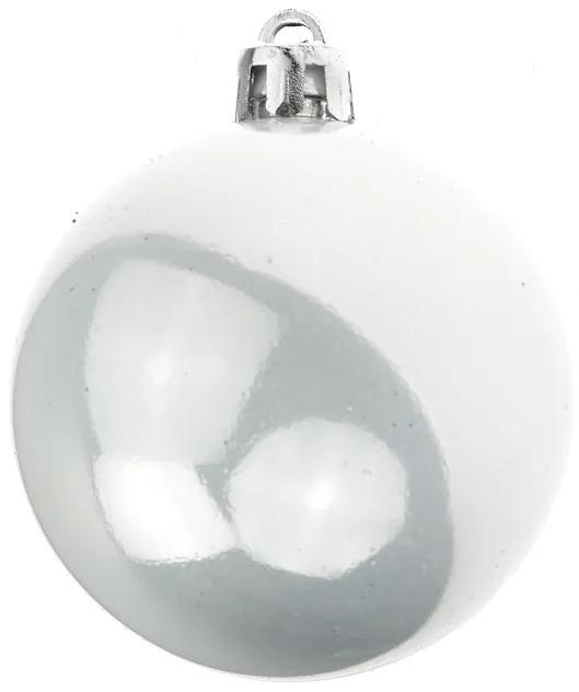 Vánoční koulička (6cm) - Stříbrná, mléčná, 1ks