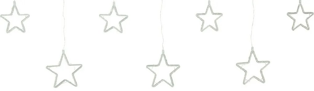 Světelný venkovní závěs Stars, 200x60cm, LED, studená bílá, časovač, 8 funkcí, na baterie, 200 cm