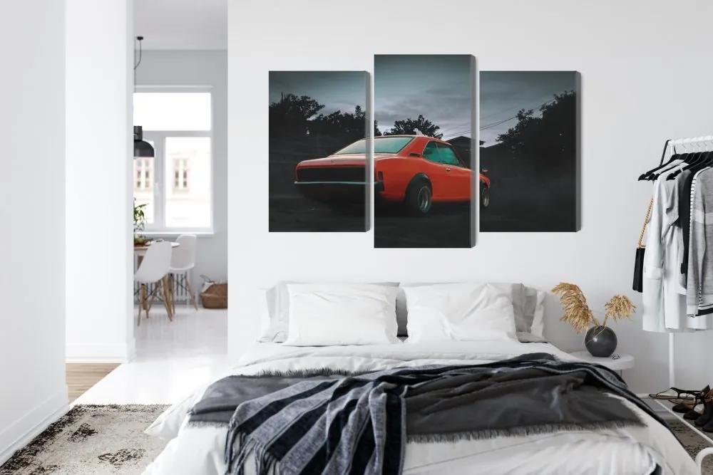 Vícedílný obraz Oranžové Retro Auto Nedostatek Nedostatek Přírodní plátno 150x100