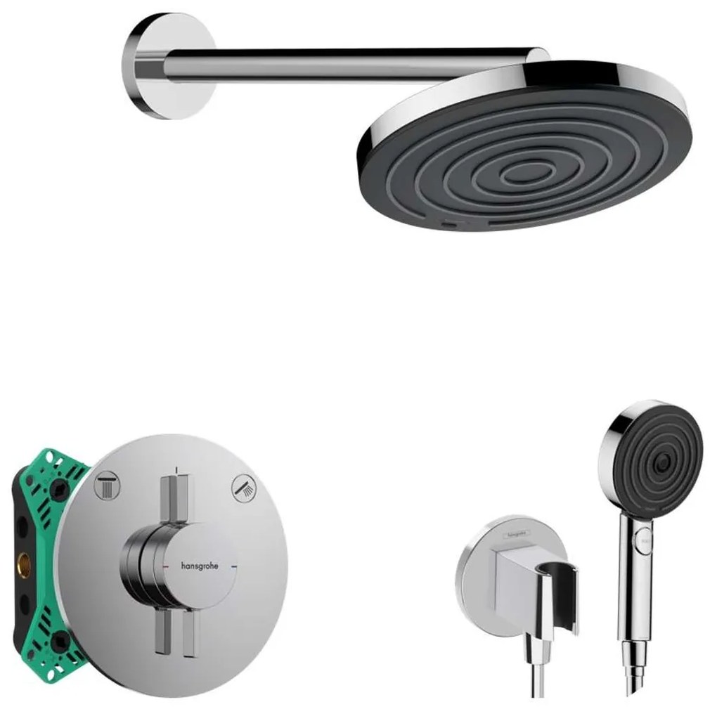 Hansgrohe - Sprchový set s baterií pod omítku, s tělesem, průměr 26 cm, 3 proudy, chrom SANI21HHH000