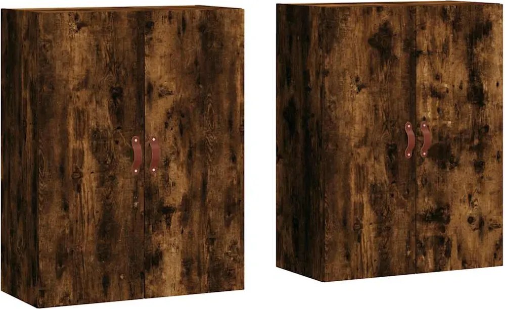Nástěnné skříňky 2 ks kouřový dub 69,5 x 34 x 90 cm 3195600