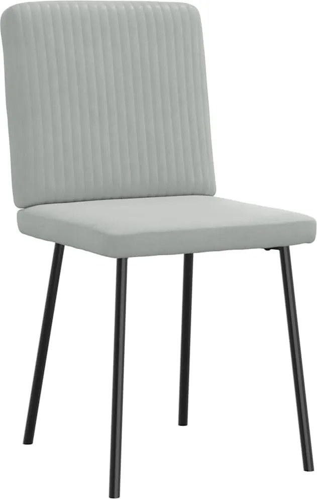 Jídelní židle 4 ks světle šedé samet 3315286