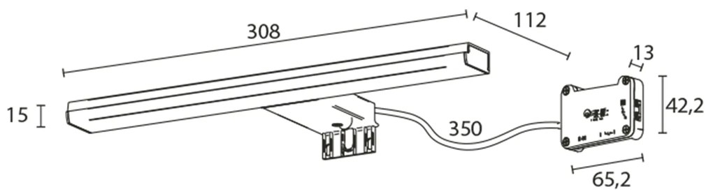 Sapho, FELINA LED svítilna, 8W, 308x15x112mm, chrom, FE030