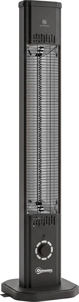 Outsunny Infračervený topný těleso 2000W z uhlíkových vláken stojací topení s dálkovým ovládáním, 8 úrovní topení, ochranný kryt, časovač, ochrana pr…