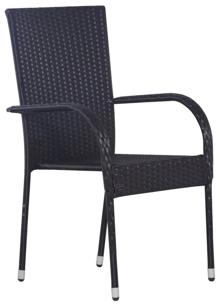 Stohovatelné zahradní židle 2 ks polyratan černé - Default Title