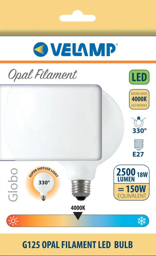 VELAMP OPAL FILAMENT žárovka 18W, E27, 4000K