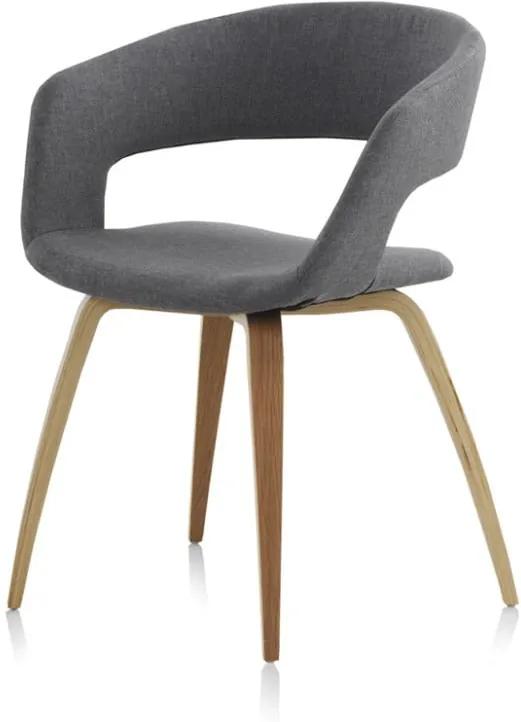 Dřevěná jídelní židle s šedým polstrováním Geese | BIANO