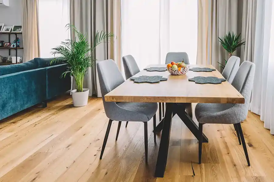 Moderní stoly Jídelní stůl CATANIA masiv dub/ocel | BIANO