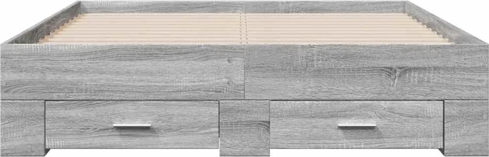 Rám postele se zásuvkami šedý sonoma 140 x 190 cm kompozit 3280403