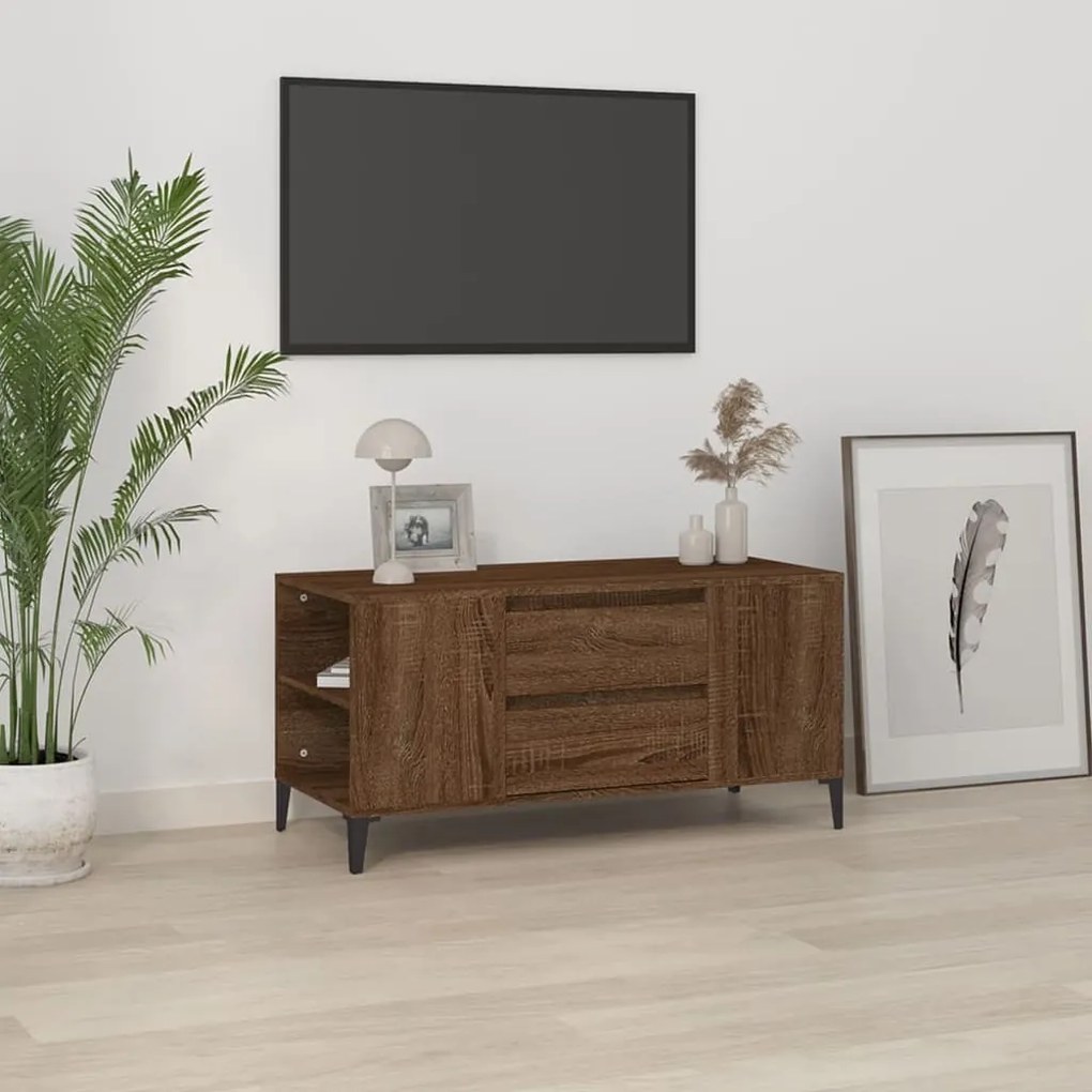 TV skříňka hnědý dub 102x44,5x50 cm kompozitní dřevo