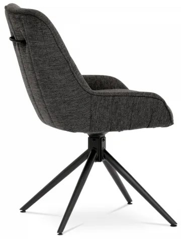 Jídelní konferenční židle tmavě šedá černé kovové nohy otočný mechanismus HC-535 GREY2