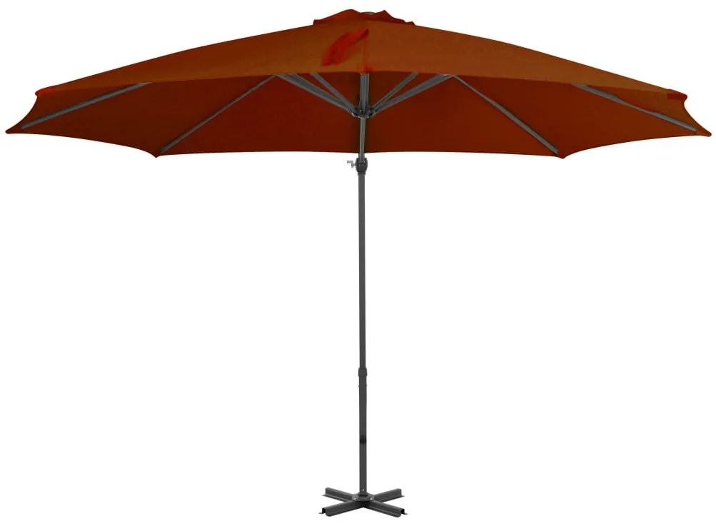 vidaXL Konzolový slunečník s hliníkovou tyčí terakotový 300 cm