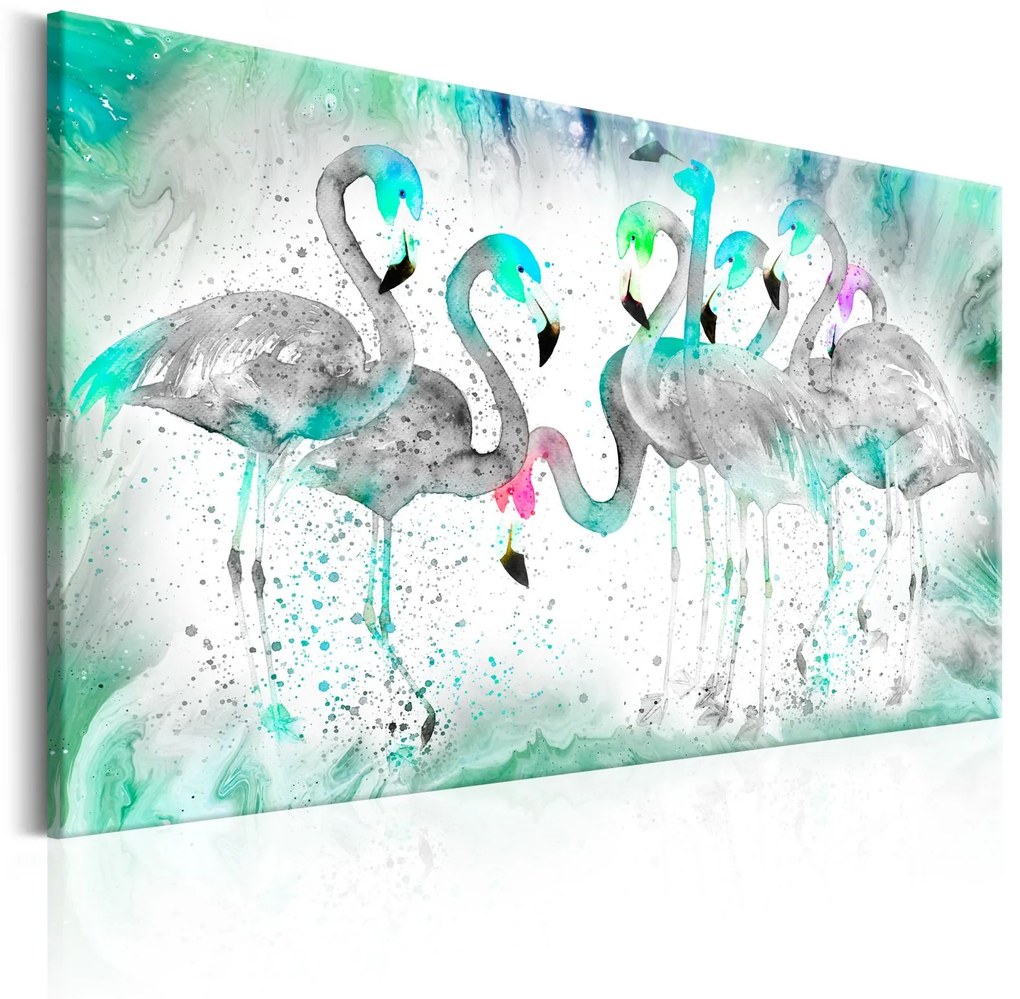 Obraz - Turquoise Flamingoes 90x60