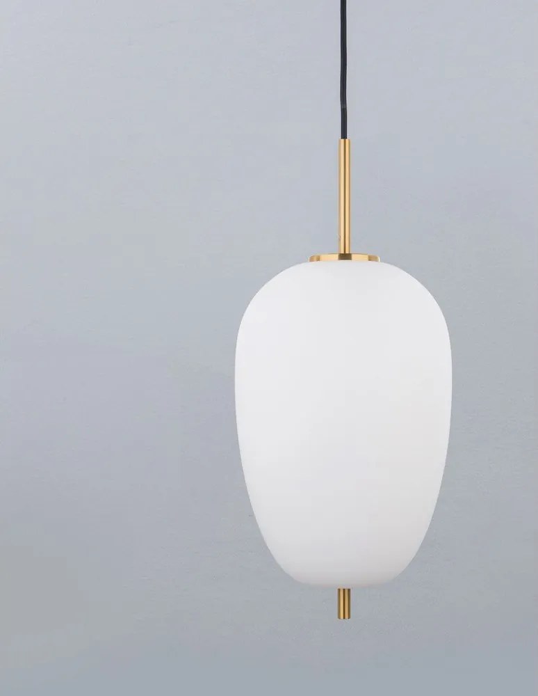 Bílé/v mosazné barvě skleněné závěsné svítidlo ø 27 cm Lato – Nova Luce