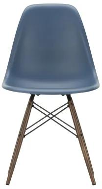 Eames Plastic Chair DSW tmavě lakovaný javor mořská modrá bílé na tvrdou podlahu Vitra