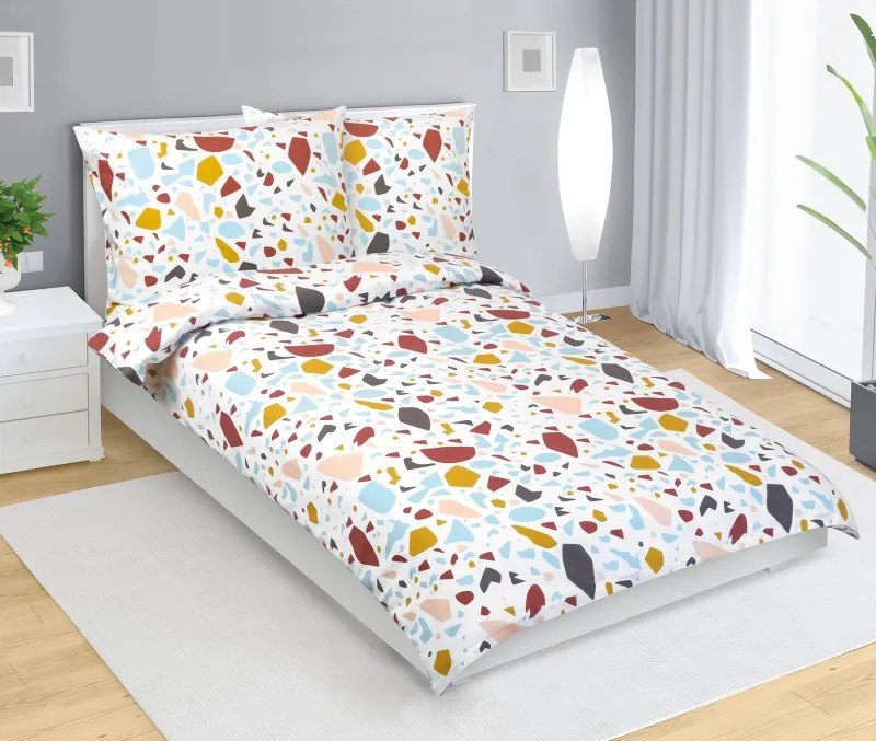 Bellatex Flanelové povlečení Modrá,Oranžová 140x200 cm, 70x90 cm