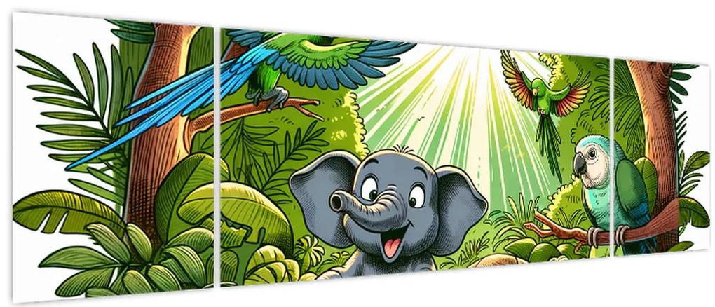 Obraz - Veselá zvířátka (170x50 cm)