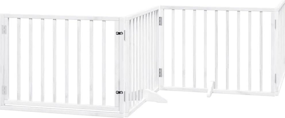 Zábrana pro psy s dvířky skládací 10 panelů bílá 800 cm topol 3155563