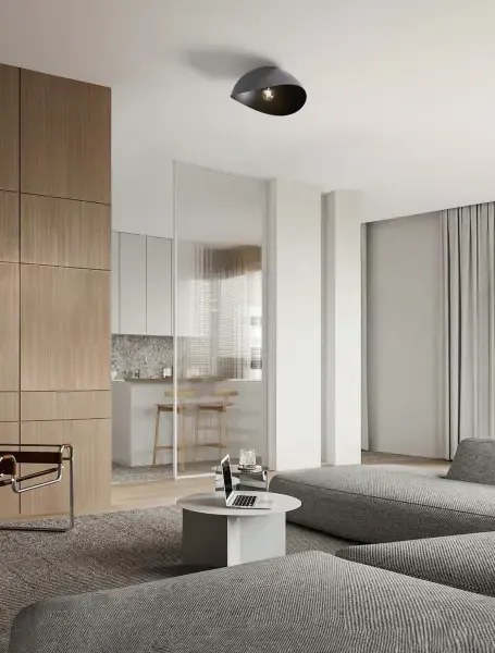 LED černá designová stropní svítilna Opsi 40
