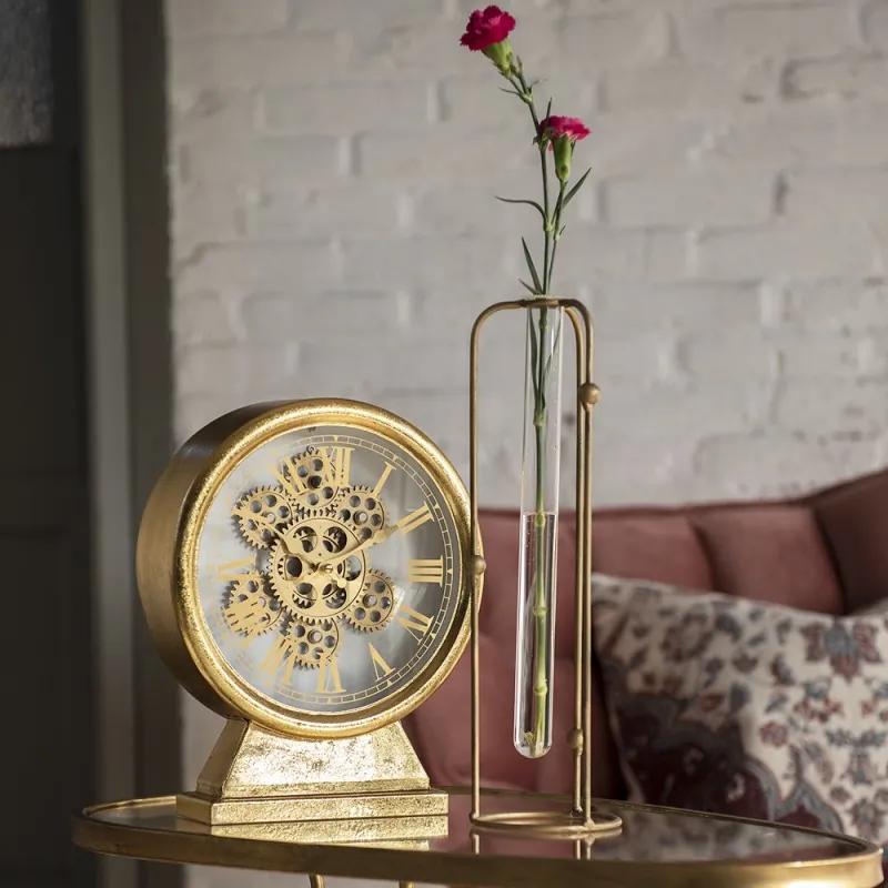 Skleněná váza Zkumavka ve stojánku – 10x35 cm