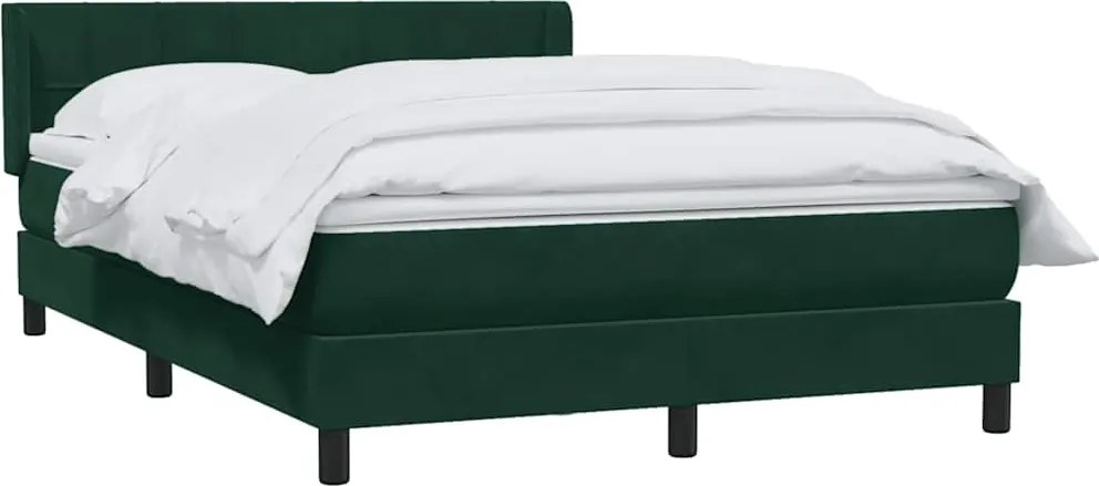 Box spring postel s matrací tmavě zelená 160x220 cm samet 3318162