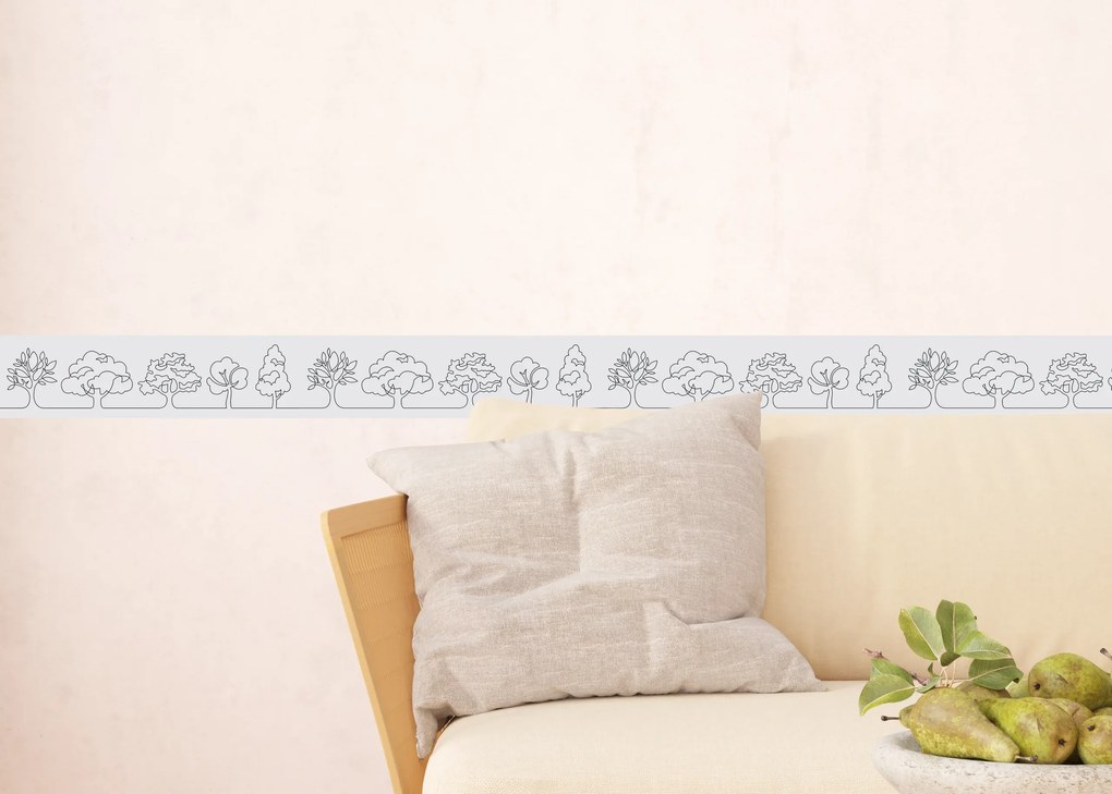 Samolepící bordura na zeď Kaligrafie Stromů | 5 m x 13.8 cm | DWB8281