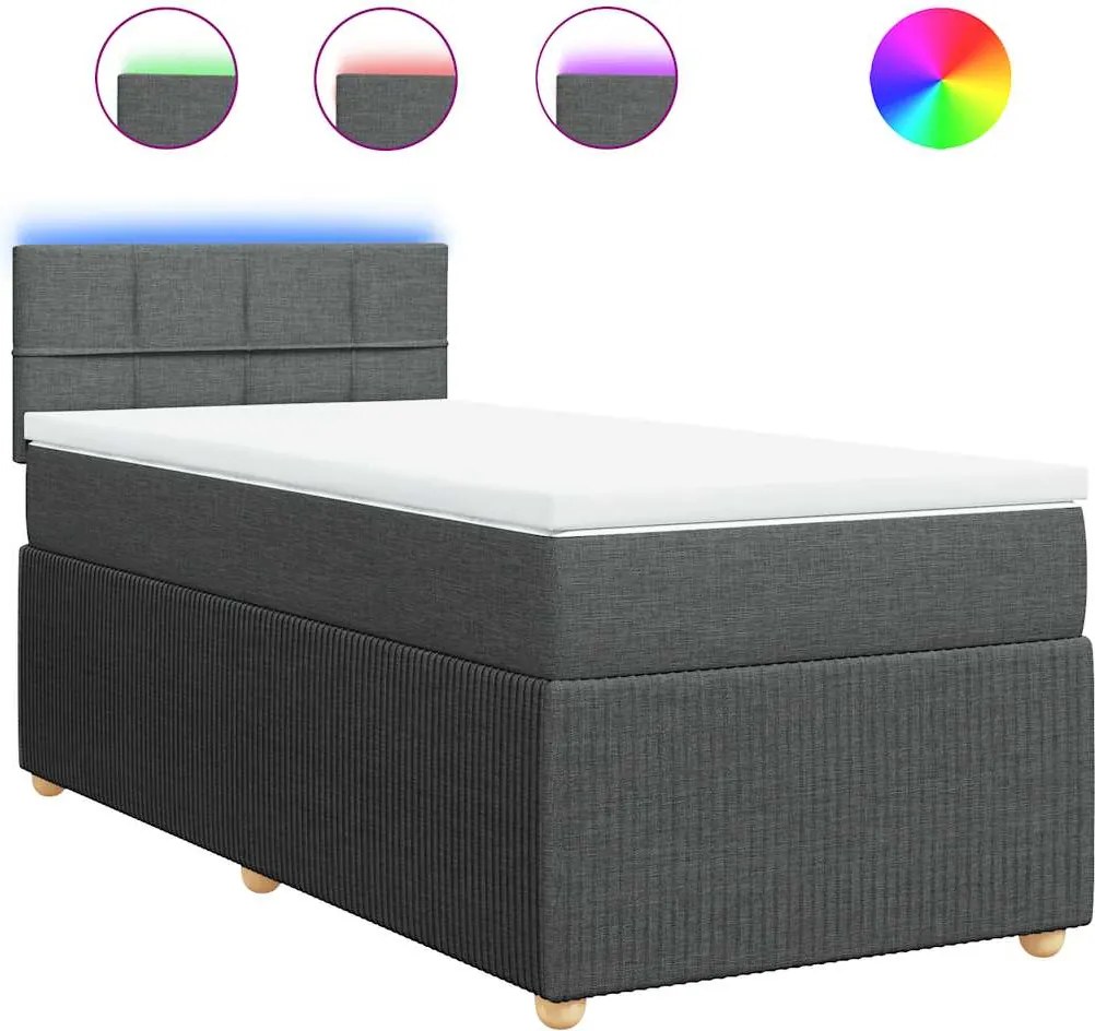 Box spring postel s matrací tmavě šedá 80 x 200 cm textil 3289584