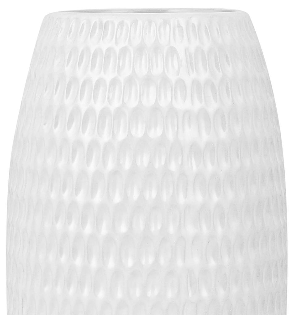 Kamenina Dekorativní váza 25 Bílá LINZI Beliani