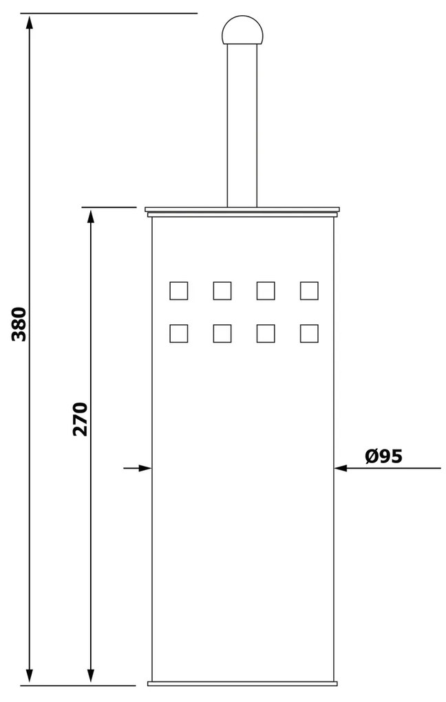 AQUALINE 04002W Simple line WC štětka válcová s otvory, bílá