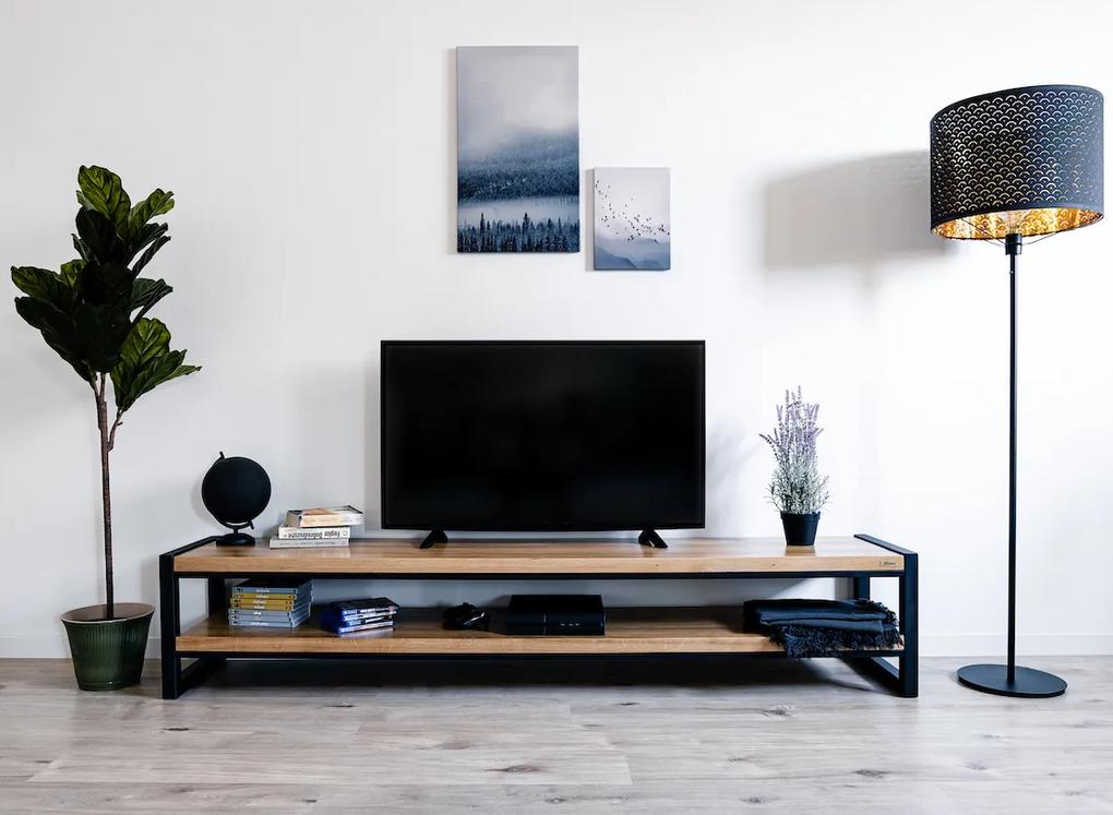 Wuders TV stolek Singapur s masivní dubovou deskou 1680 x 400 mm