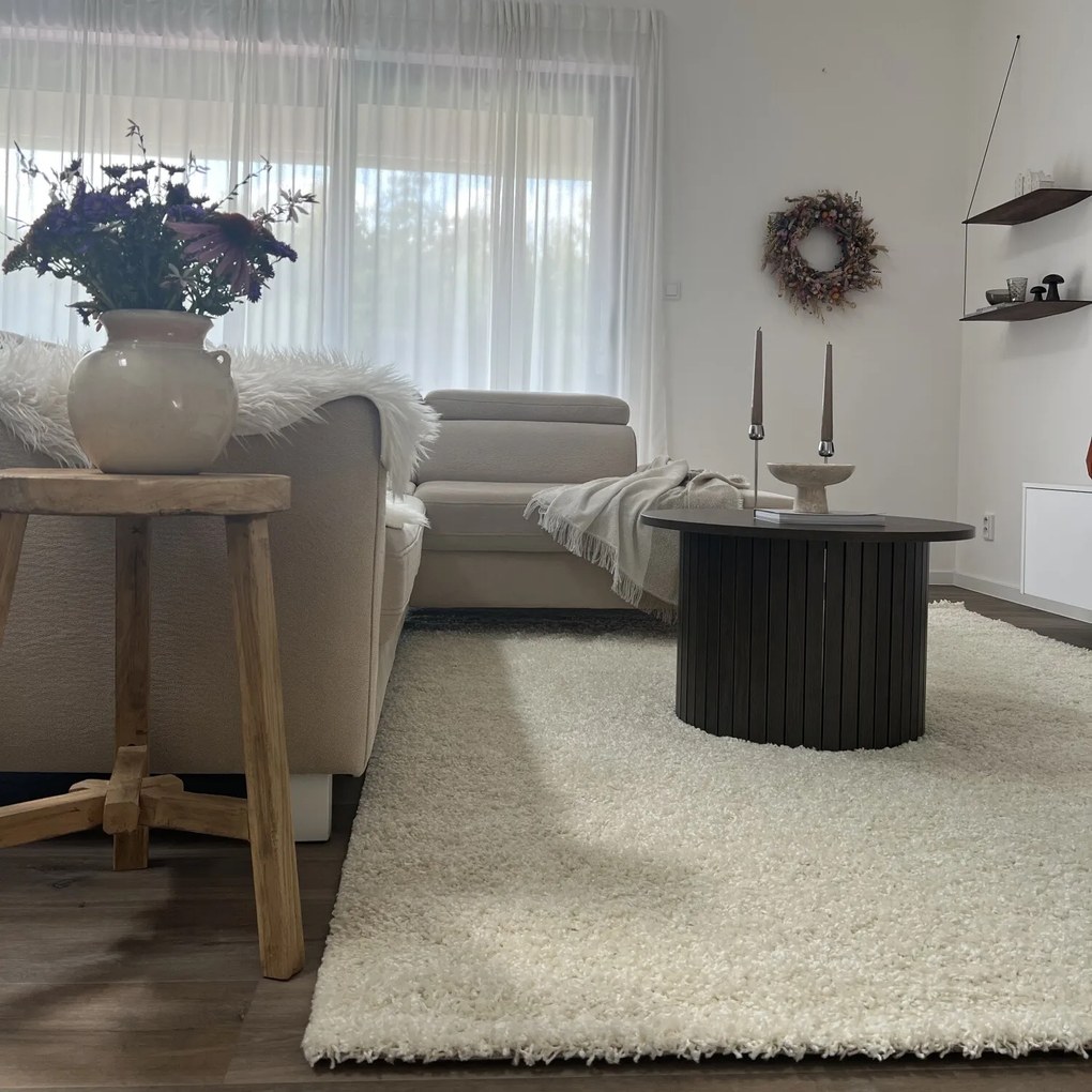 Ayyildiz, Kusový koberec Life Shaggy 1500 cream, 60x110, bílá, ložnice
