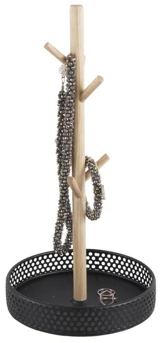 Dřevěný stojan na šperky s černým podstavcem Merge 31,5 cm Present Time